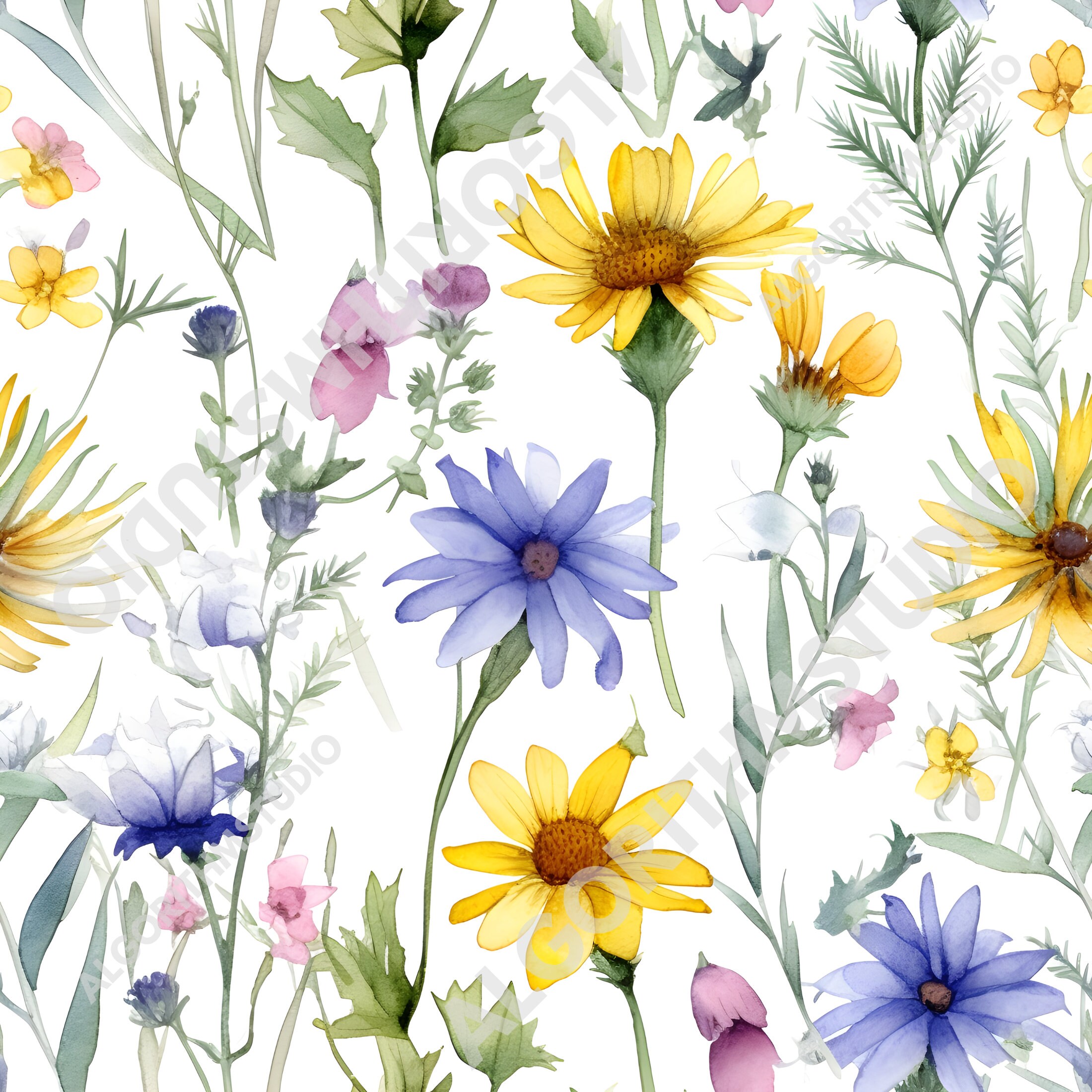 Watercolor Flower Digital Paper Patterns Floral Sublimation - Etsy