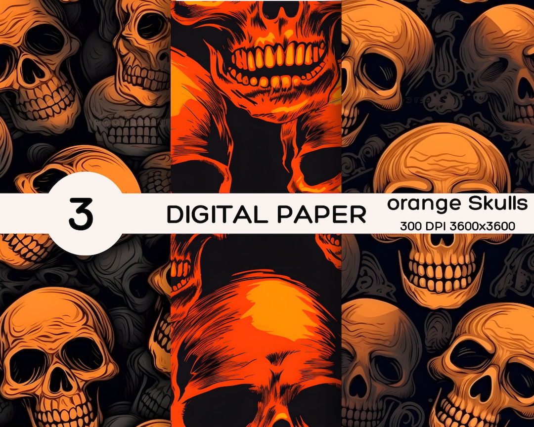 Horror Skull Digital Paper Seamless Pattern Horror Scrapbook Paper ...