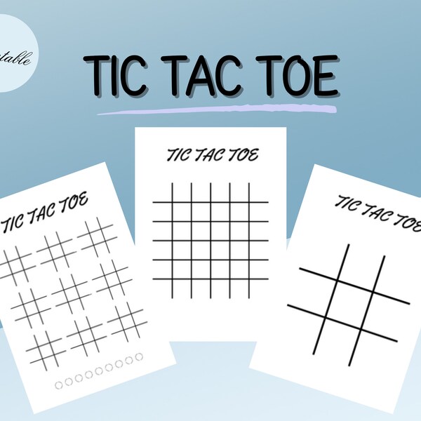 Printable Tic Tac Toe - Etsy