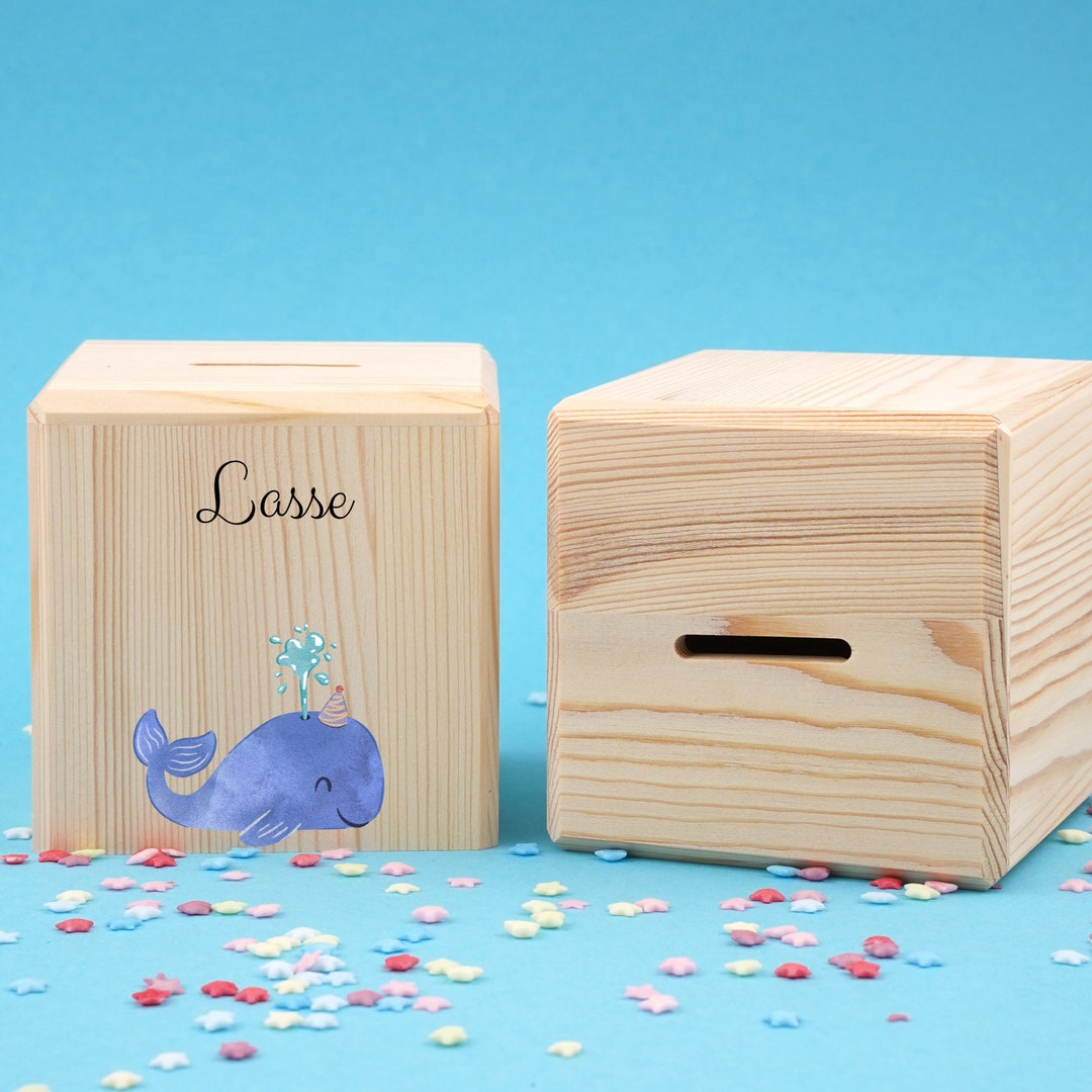 Money Box Personalized, Money Box Child, Money Box Wood, Money Box Girl ...