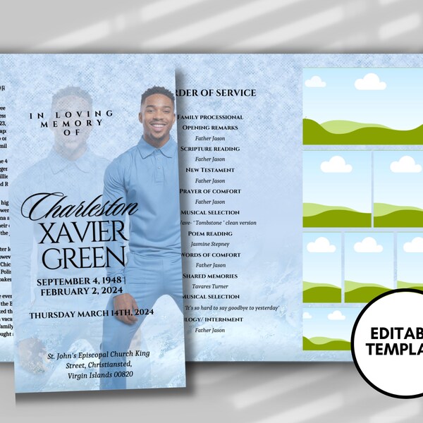 Funeral Booklet for Man - Etsy