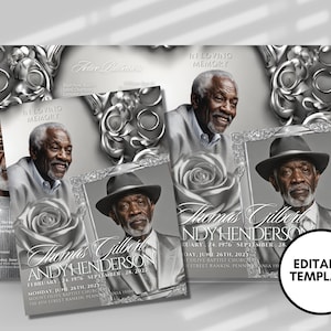 Silver Grey Funeral Program Template: Sunrise Booklet (digital Download ...