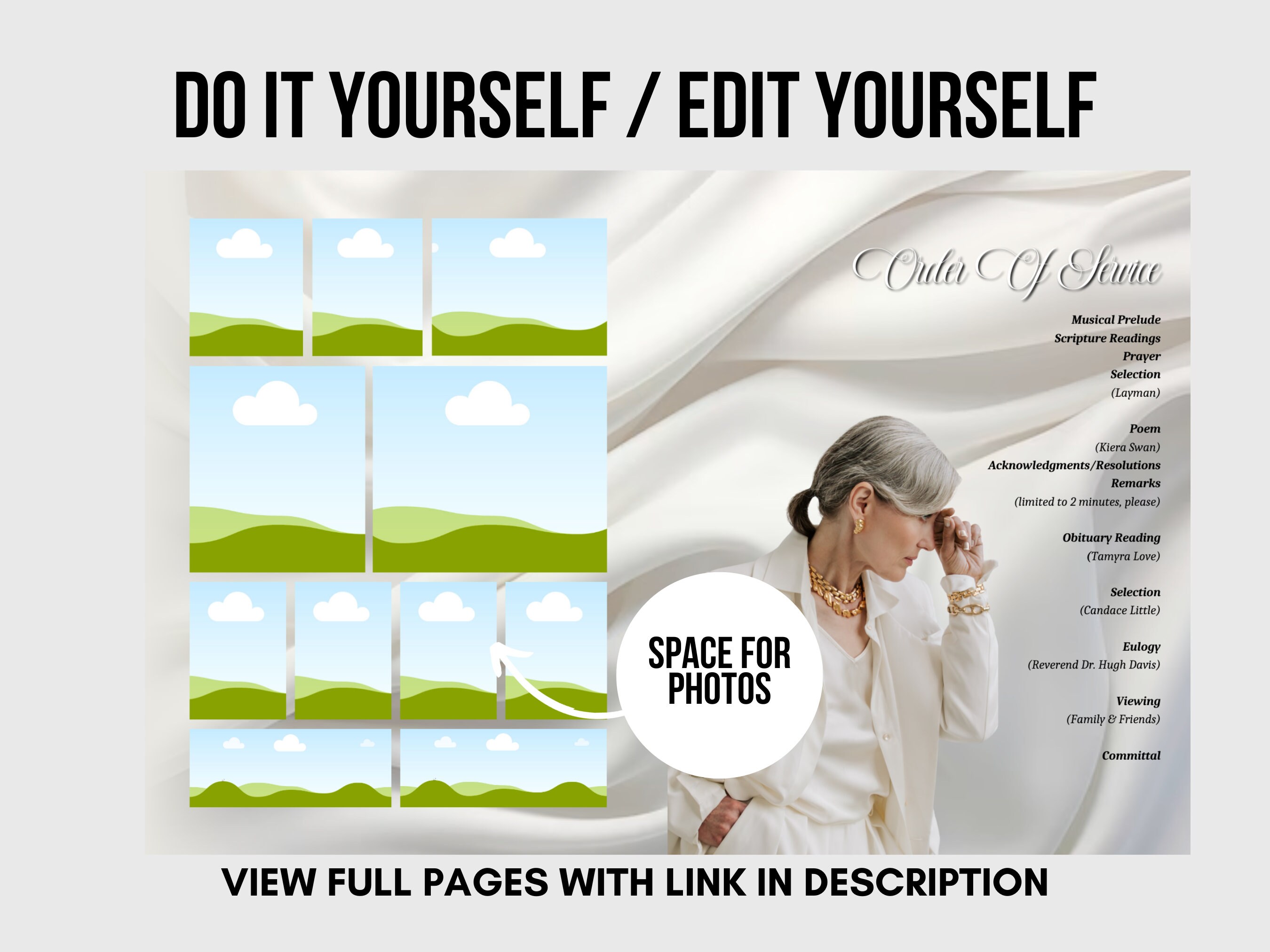 Beige Funeral Program Template: Celebration of Life Booklet (digital ...