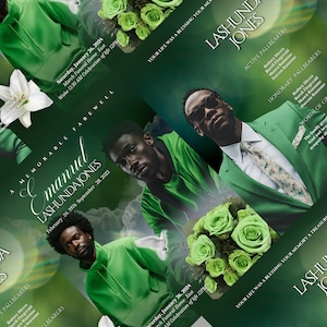 Green Style Men's Funeral Program Template: Celebration of Life (canva ...