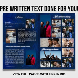 Blue Funeral Program Template: Memorial Booklet (digital Download) - Etsy