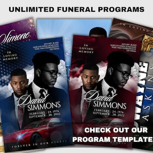 Muslim Funeral Program Template: Gold & Black Obituary (canva, 8.5"x11 ...