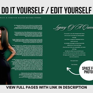 8.5"x 11"women's Green Obituary Template(8 Pages)green Women's Style ...