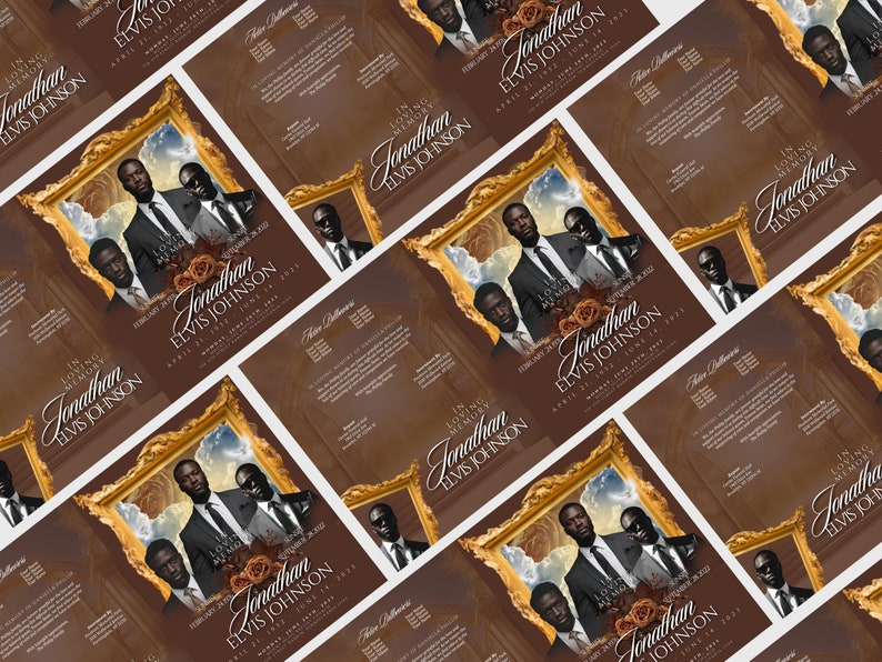 Brown Funeral Program Booklet (8.5"x11"): Celebration of Life, Canva ...