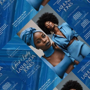 Blue Floral Funeral Program Template: Women's Obituary (canva, 8.5x11 ...