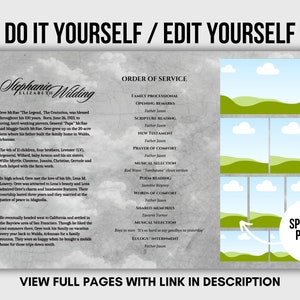 Women's Funeral Program Template: Grey Trifold Brochure (17x11 ...