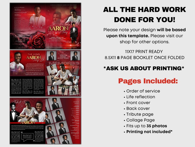 Gold Magazine Vogue Style Memorial Program Gq Men's Style Funeral ...