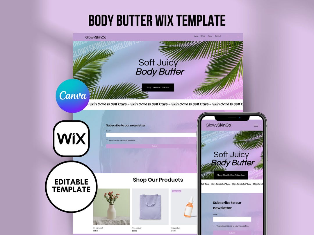 Skin Care Wix Website Design, Website Template, Canva Website, Wix ...