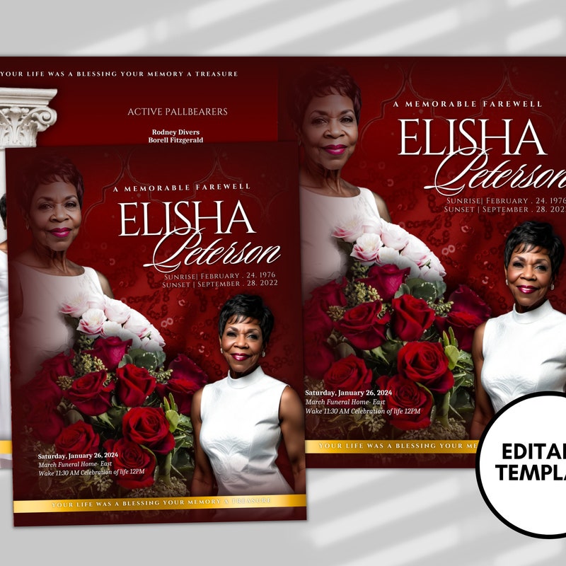 Maroon Funeral Obituary - Etsy