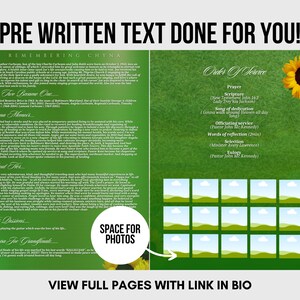 Green Funeral Program Template: Celebration of Life Keepsake (digital ...
