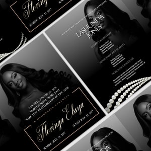 8.5"x 11" Black Women's Obituary Template (8 Pages) Women's Style ...