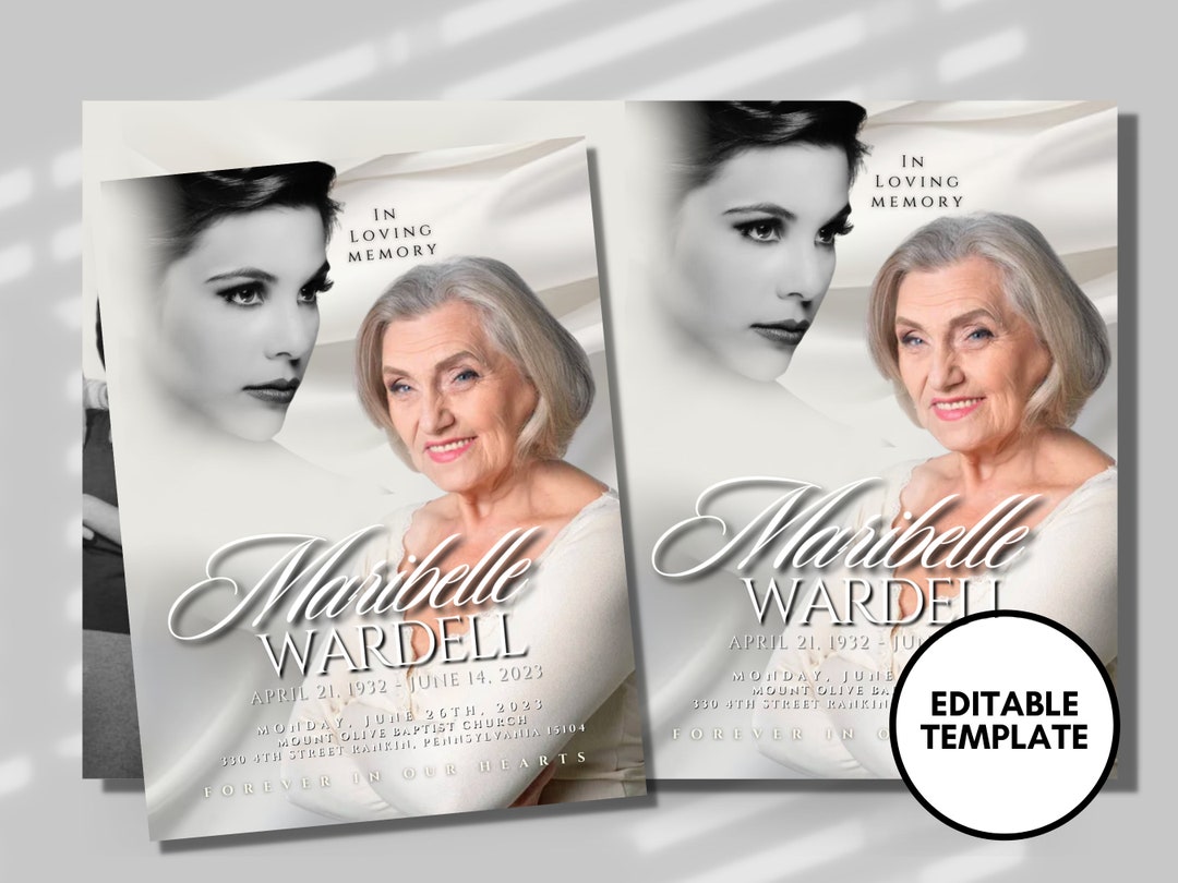 Beige Funeral Program Template: Celebration of Life Booklet (digital ...