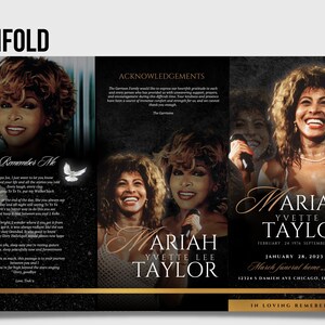 Black & Gold Funeral Program Template: Celebration of Life (canva ...