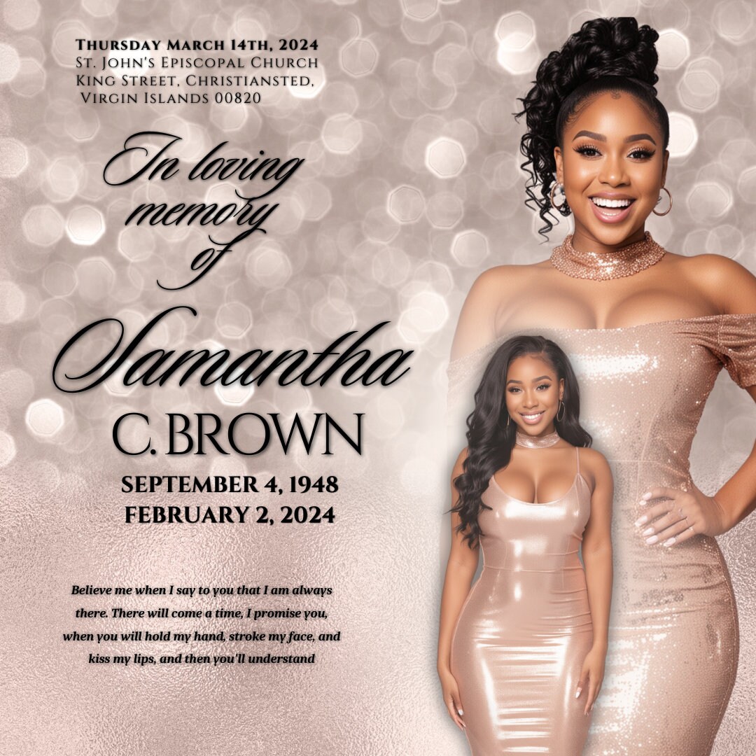 Light Pink Memorial Announcement Flyer,memorial Flyer, FB, IG, Rest in ...