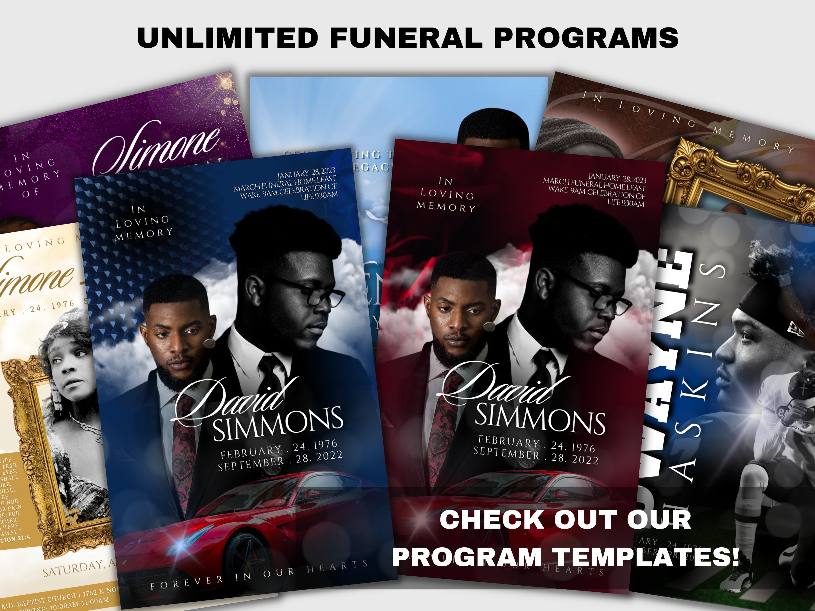 Orange Funeral Program Template: Celebration of Life Keepsake (digital ...