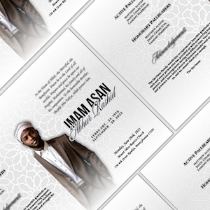 Islamic Funeral Program Template: 8-page Obituary, Celebration of Life ...
