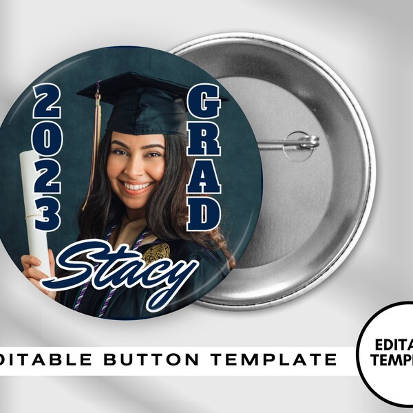 Graduation Buttons Template - Etsy
