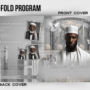 8.5"x 11" Silver Muslim Obituary Template (8 Pages) Men's Muslim Style ...