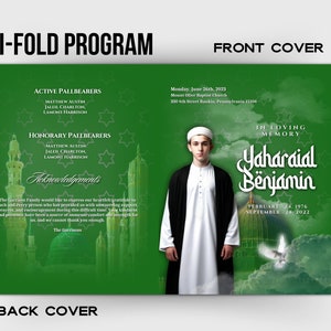 8.5"x 11" Green Islamic Funeral Template (8 Pages)women's Muslim Style ...