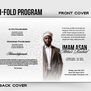 Islamic Funeral Program Template: 8-page Obituary, Celebration of Life ...