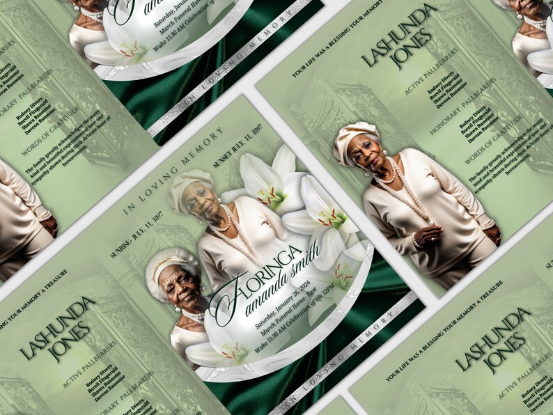 Funeral Program Template: 8-page Memorial Brochure (canva Editable ...