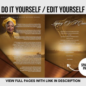 Elegant Brown Funeral Program Template: Yellow Cloud Design (digital ...