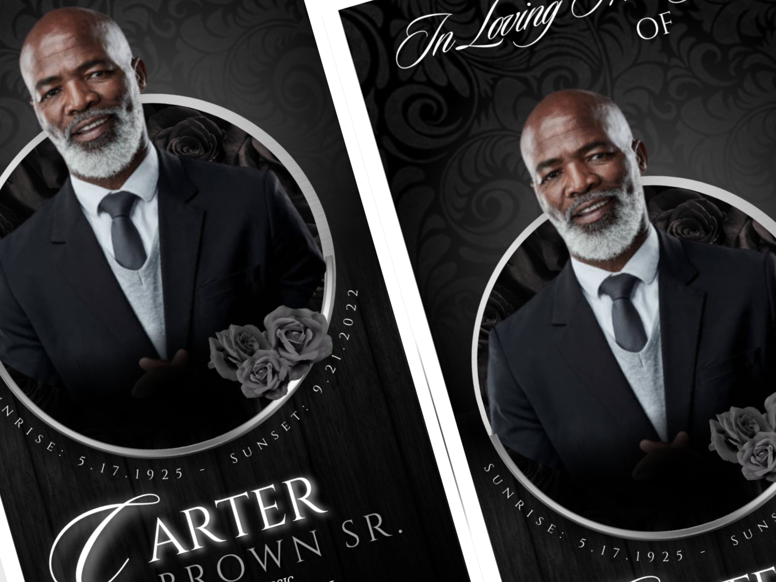 17x11 FUNERAL OBITUARY TEMPLATE 2 Pages elegant - Etsy