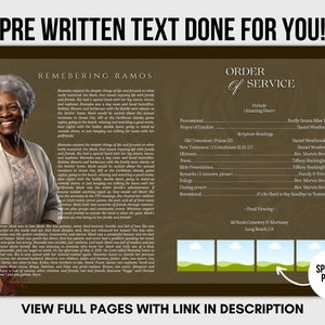 Elegant Funeral Program Template: Brown Memorial, Celebration of Life ...