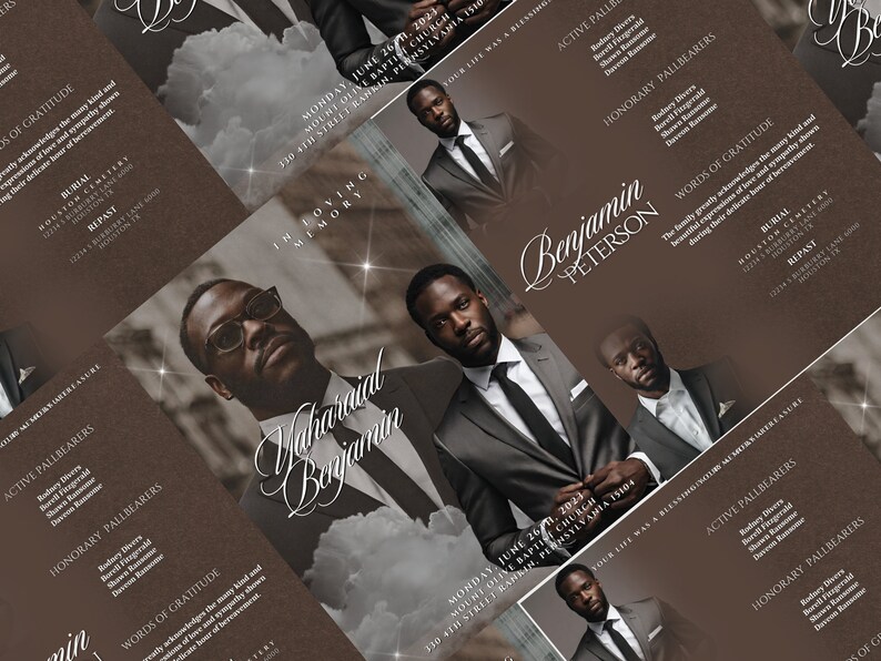 Elegant Brown Funeral Program Template: in Loving Memory (canva ...