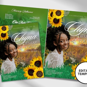 Green Funeral Program Template: Celebration of Life Keepsake (digital ...