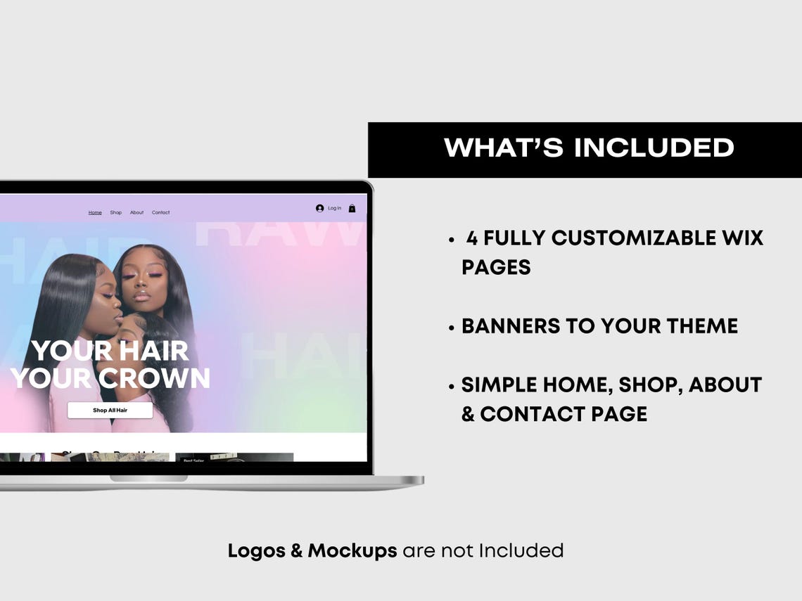 Hair Bundle Wix Website Template: Editable Canva Banners (digital ...