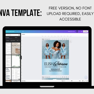Funeral Programs 8.5x11 Editable Template 2 Page Women's Turquoise ...
