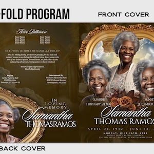 Elegant Funeral Program Template: Brown Memorial, Celebration of Life ...