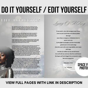 Silver Obituary Program Template: Women's Celebration of Life (canva ...