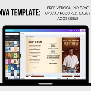 Funeral Programs 17x11 Editable Template TRIFOLD Mens Rustic Brown in ...