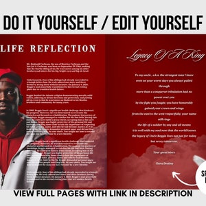 Red Obituary Program Template: Men's Celebration of Life (canva ...