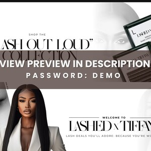 Black Shopify Theme Template, Aesthetic Lash Theme, Website for Lash ...