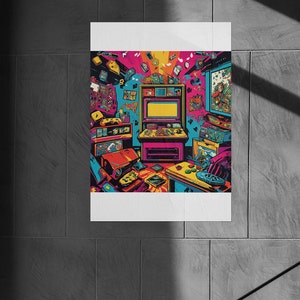 Gaming Poster-digital Gaming Poster -gaming Picture-room-neon Decor ...