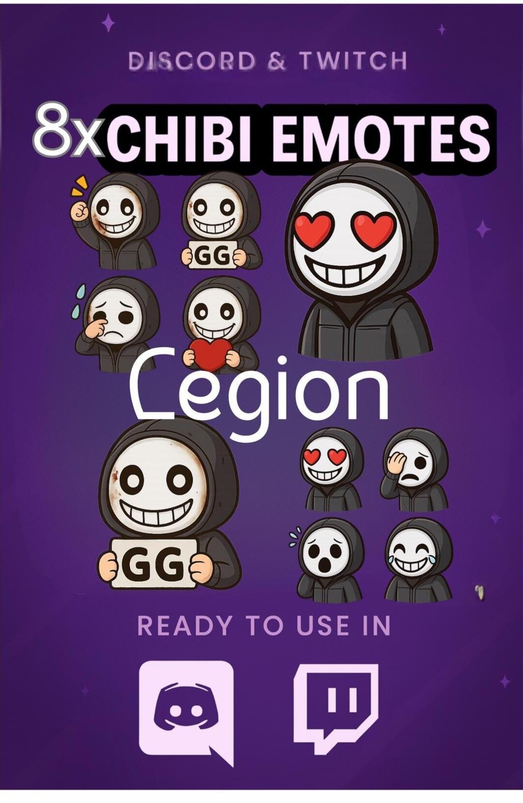 DBD Legion Chibi Emotes – DBD Twitch & Discord Emoji Set – Horror Gamer ...