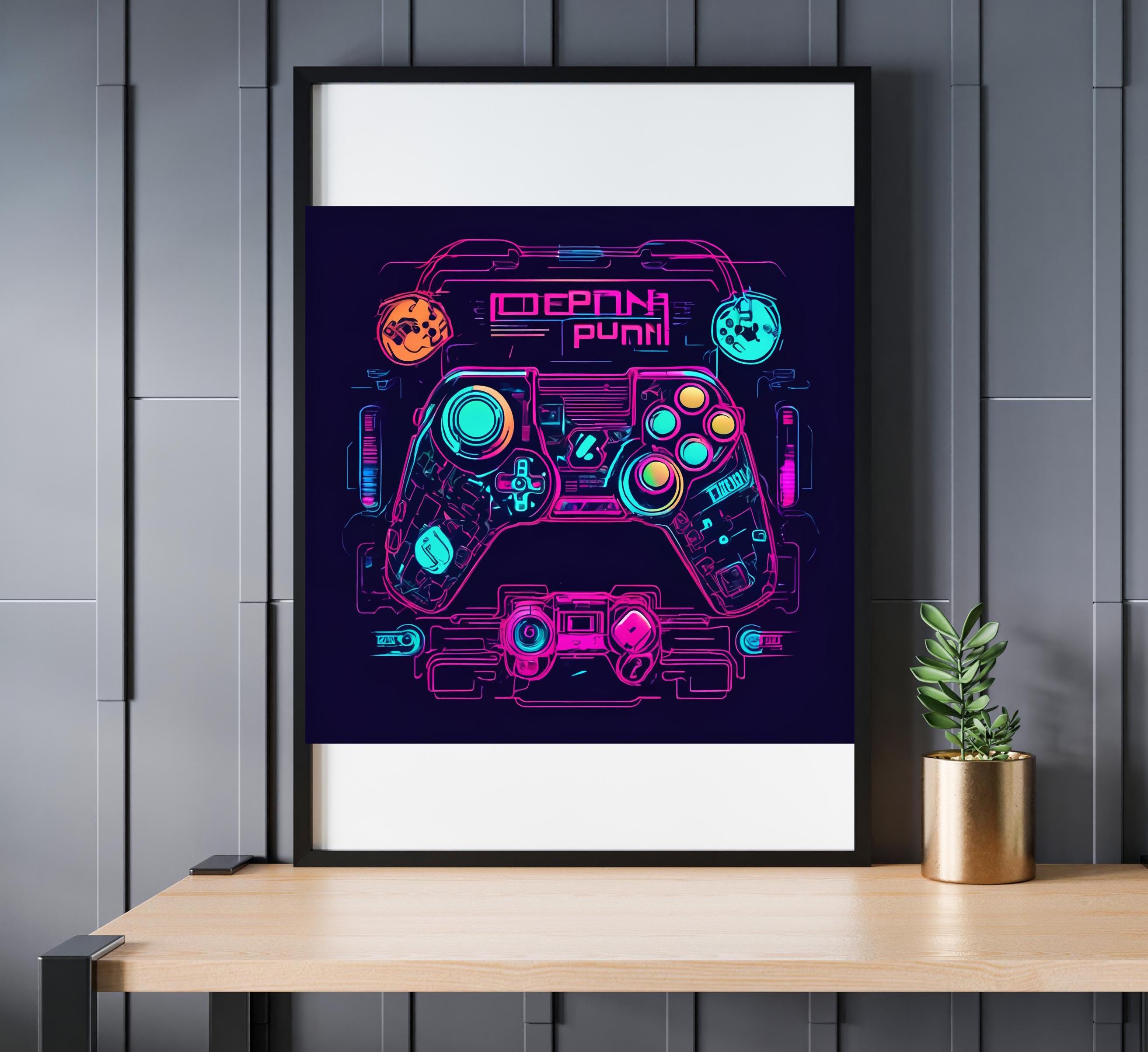 Gaming Poster, Digital Gaming Poster, Gaming Picture Room, Neon, Decor ...