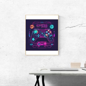 Gaming Poster, Digital Gaming Poster, Gaming Picture Room, Neon, Decor ...