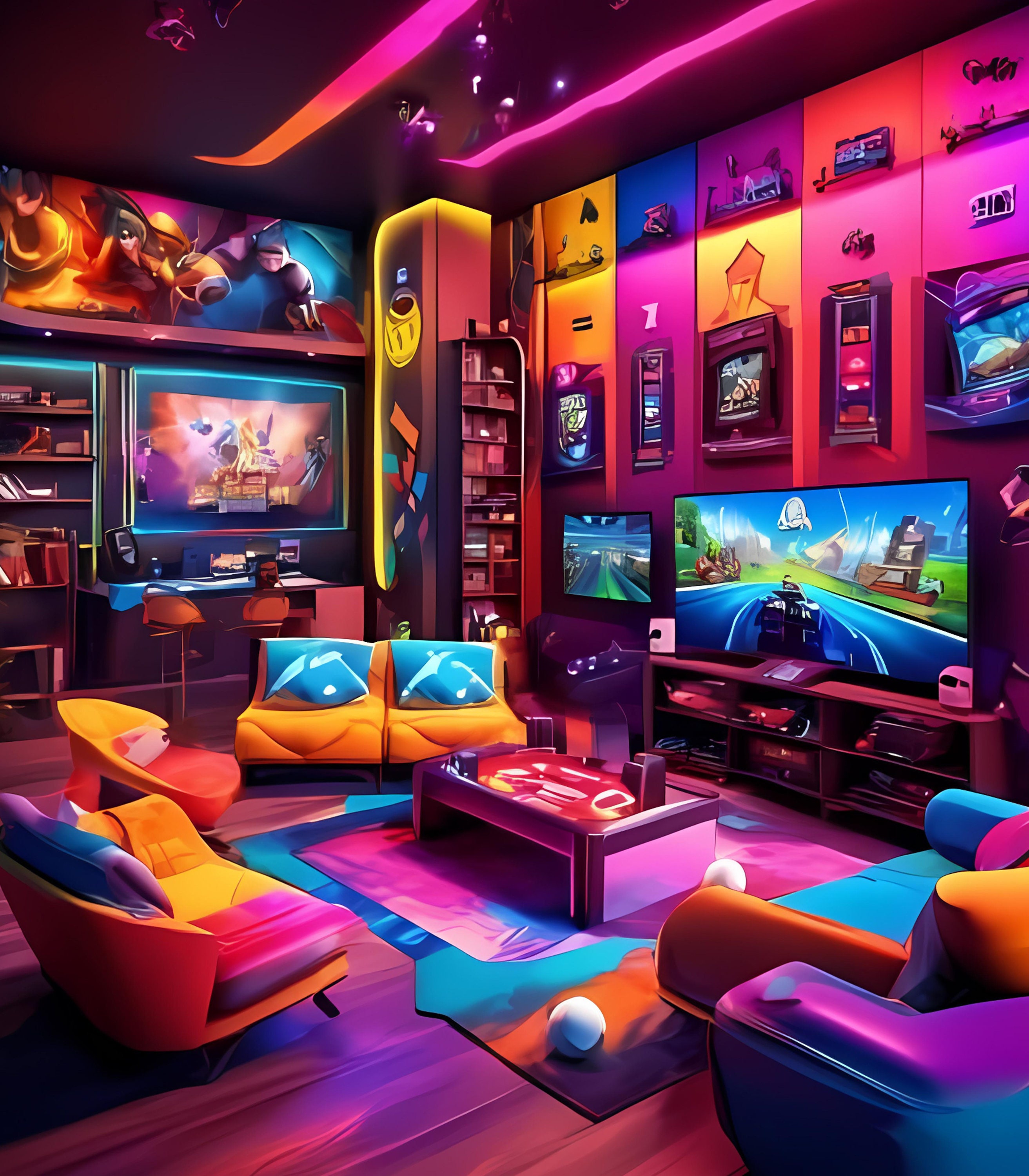 Gaming Poster, Digital Gaming Poster, Gaming Picture Room, Neon, Decor ...