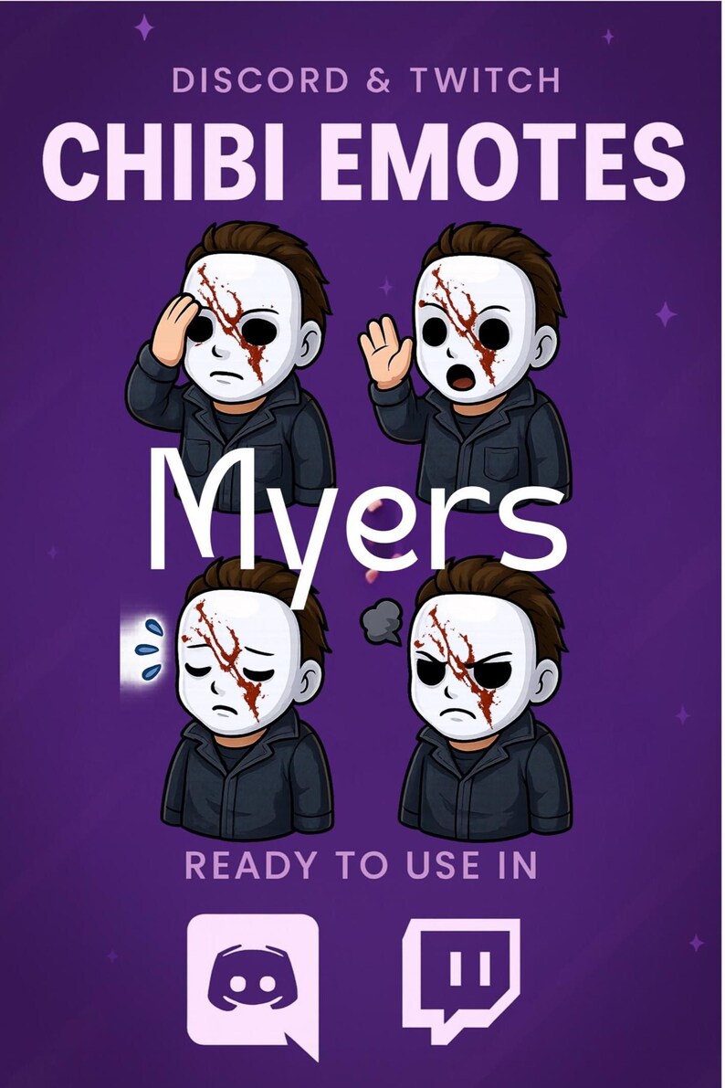 DBD Myers Emotes Set | DBD Michael Myers Chibi Emotes | Twitch Discord ...