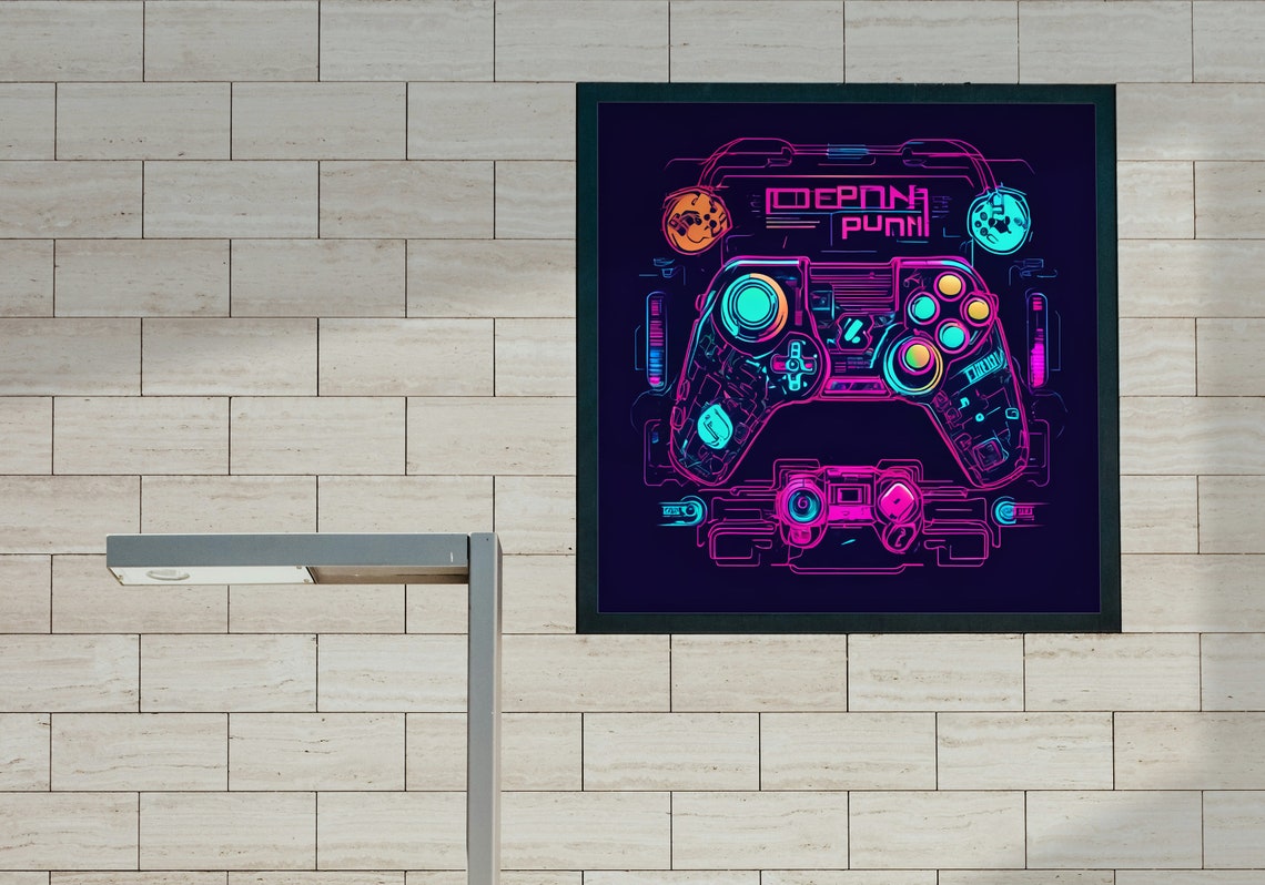 Gaming Poster, Digital Gaming Poster, Gaming Picture Room, Neon, Decor ...