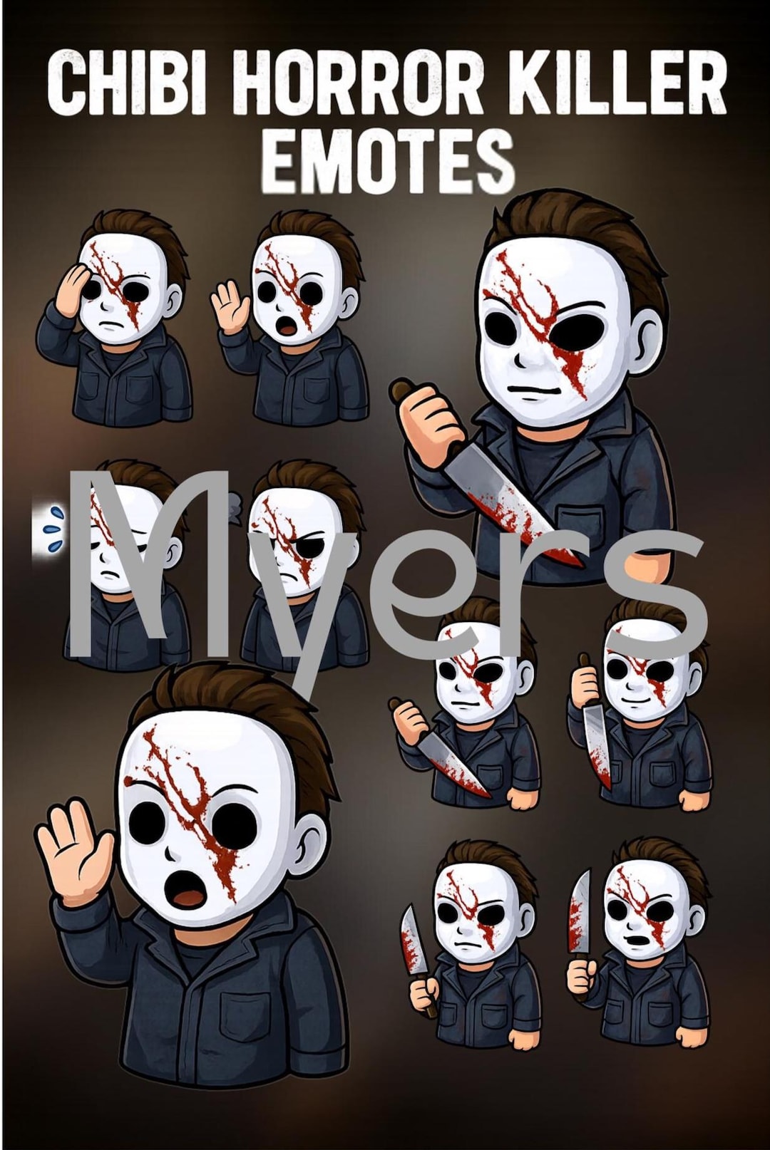 DBD Myers Emotes Set | DBD Michael Myers Chibi Emotes | Twitch Discord ...
