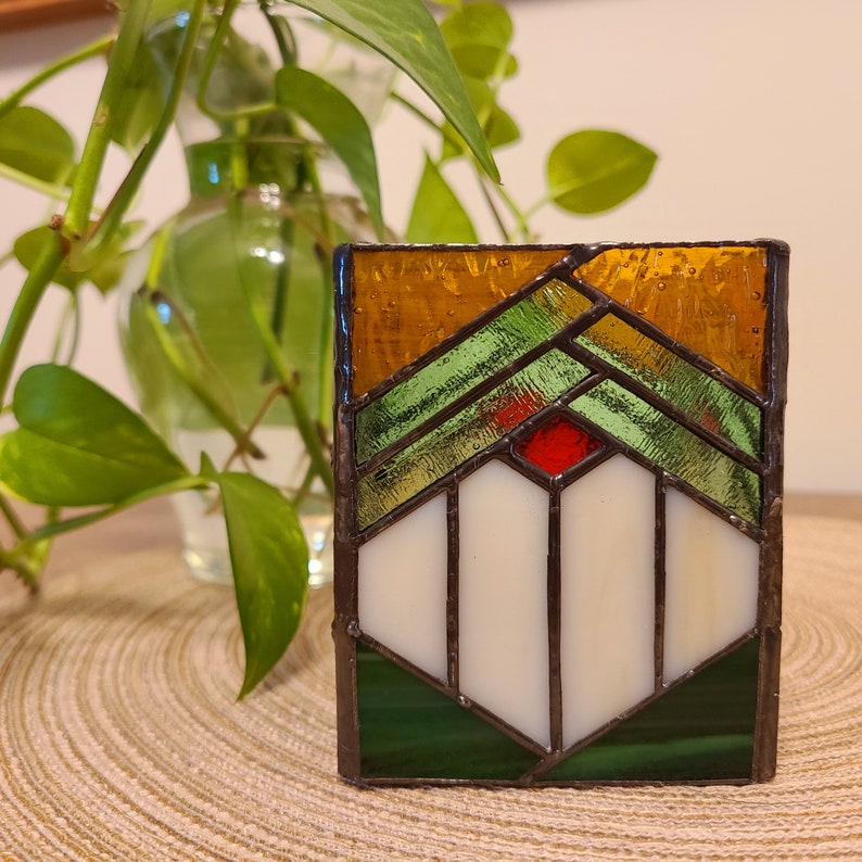 Art Deco Style Stained Glass Candle Holder - Etsy